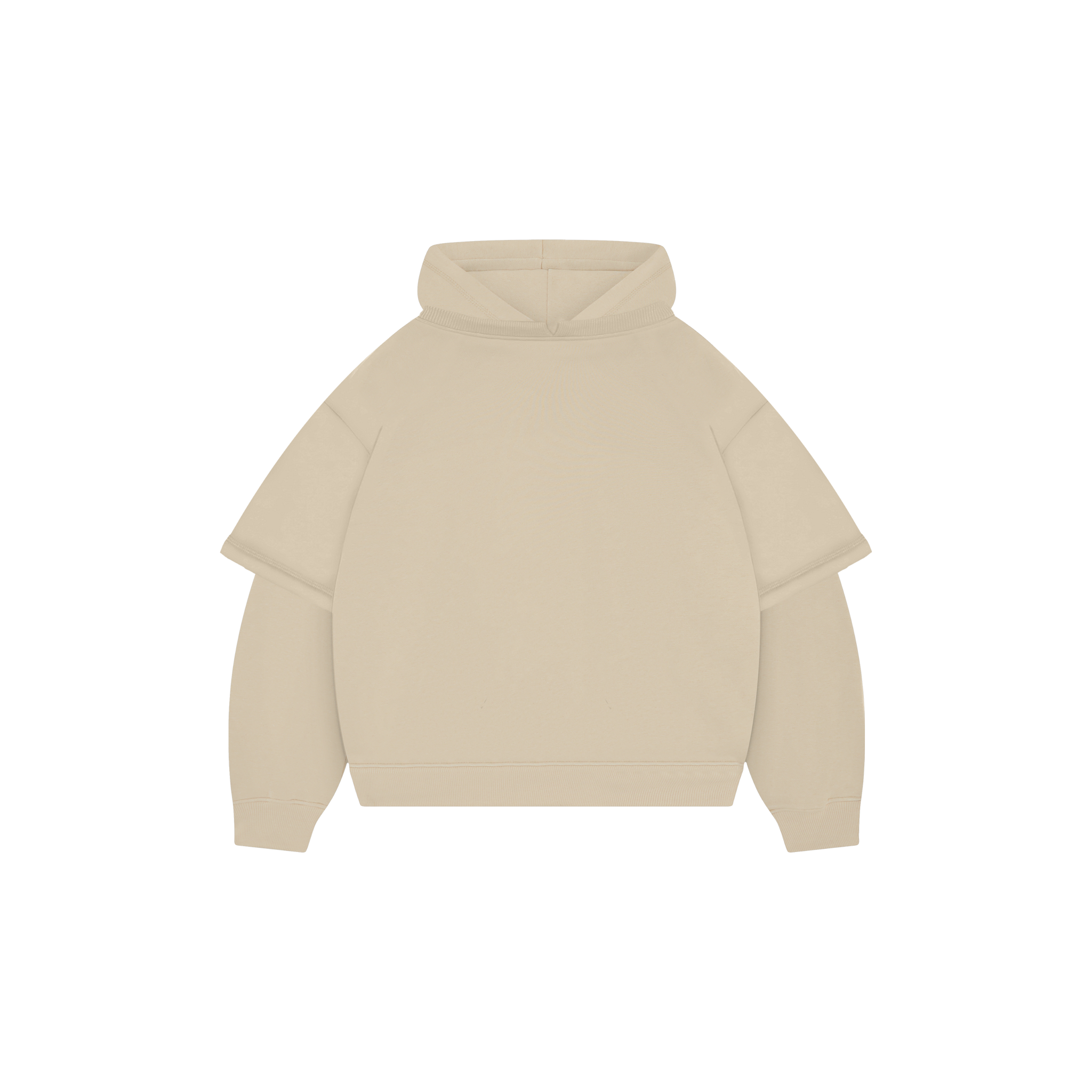 Soft Sand Double-Sleeve Hoodie
